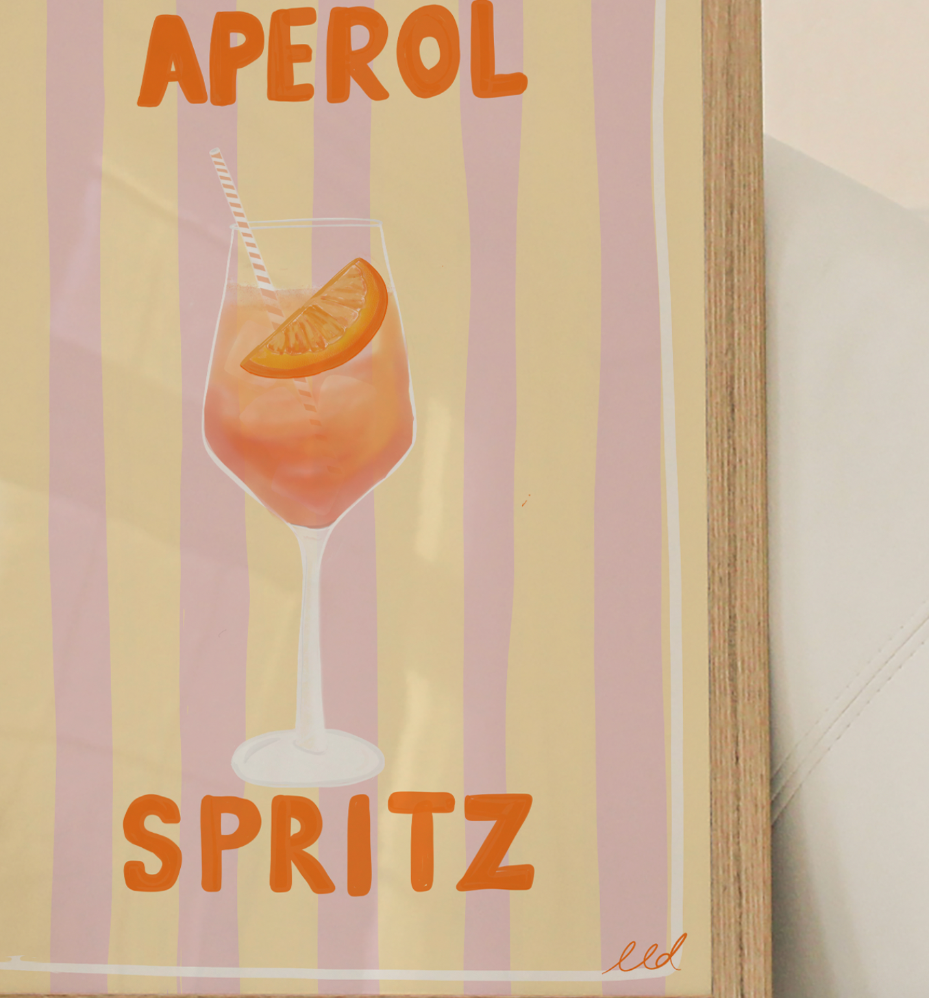 APEROL SPRITZ A4 Art Illustration Print – Lottie Louise Designs